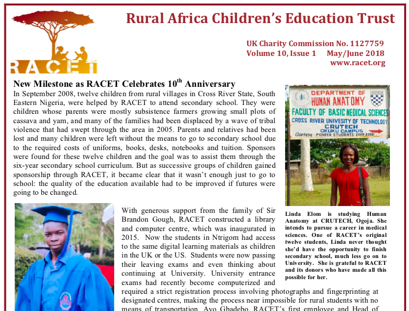 RACET | Rural Africa Children's Education Trust